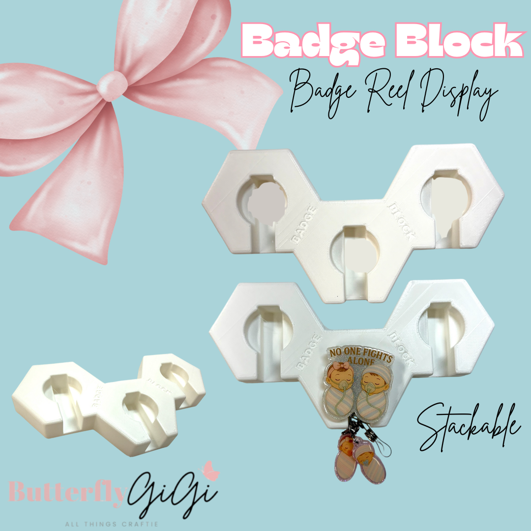 Badge Block Stackable 3D Printed – ButterflyGiGi