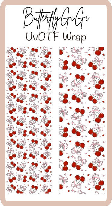 Cherry Bows UV Dtf Wrap – ButterflyGiGi