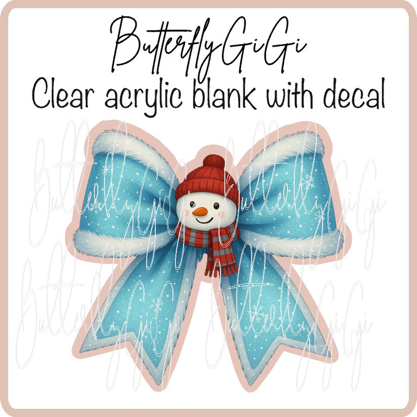 Snowman Bow Uv Dtf – ButterflyGiGi
