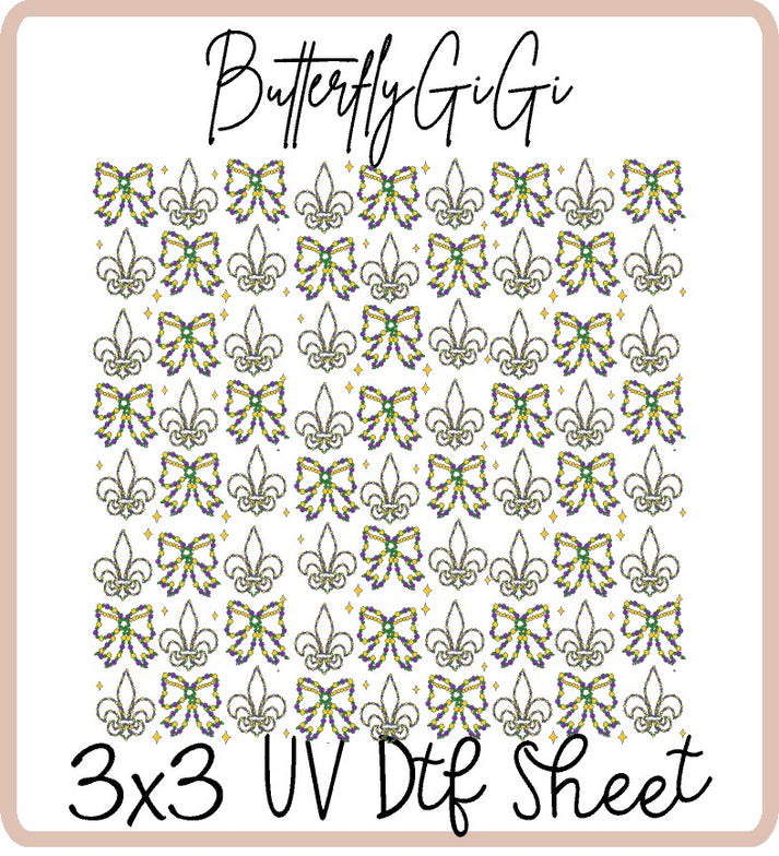 Mardi Gras Uv Dtf SHEET – ButterflyGiGi