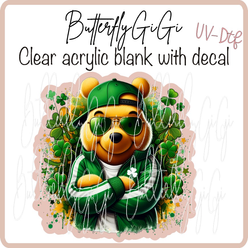 St Patty Bear UvDTF – ButterflyGiGi